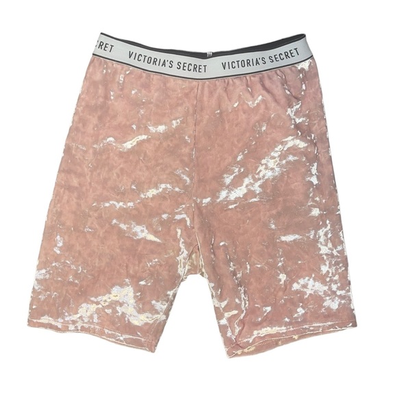 Victoria's Secret | Shorts | Victorias Secret Logo Crushed Velvet Biker Shorts Size Xs | Poshmark